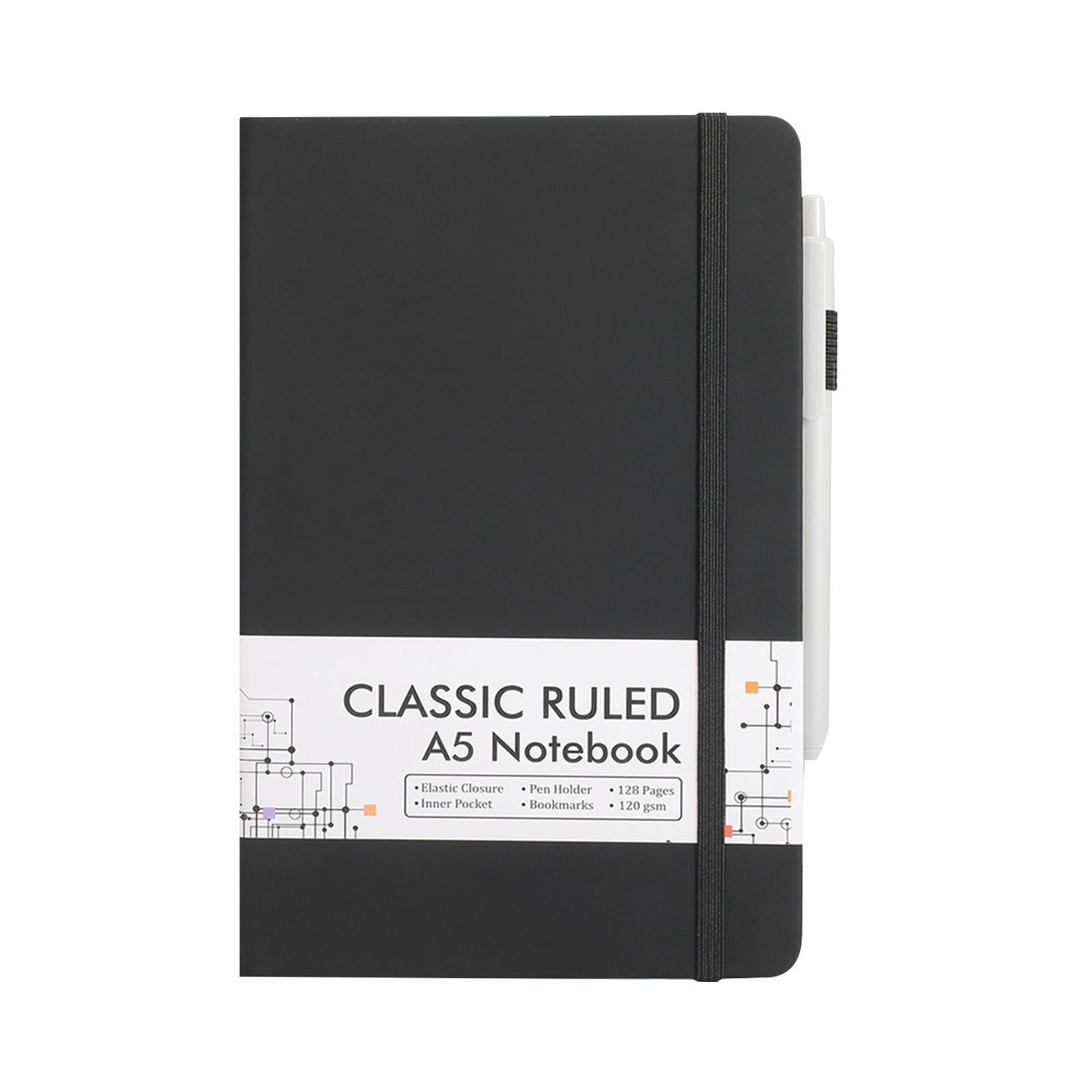 A5 Hardcover Business Ruled Lined Journal With Pen Holder, 120 GSM ...