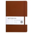 A5 Hardcover Leather Lined Journal Notebook, Wide Ruled Thick Paper Lay ...