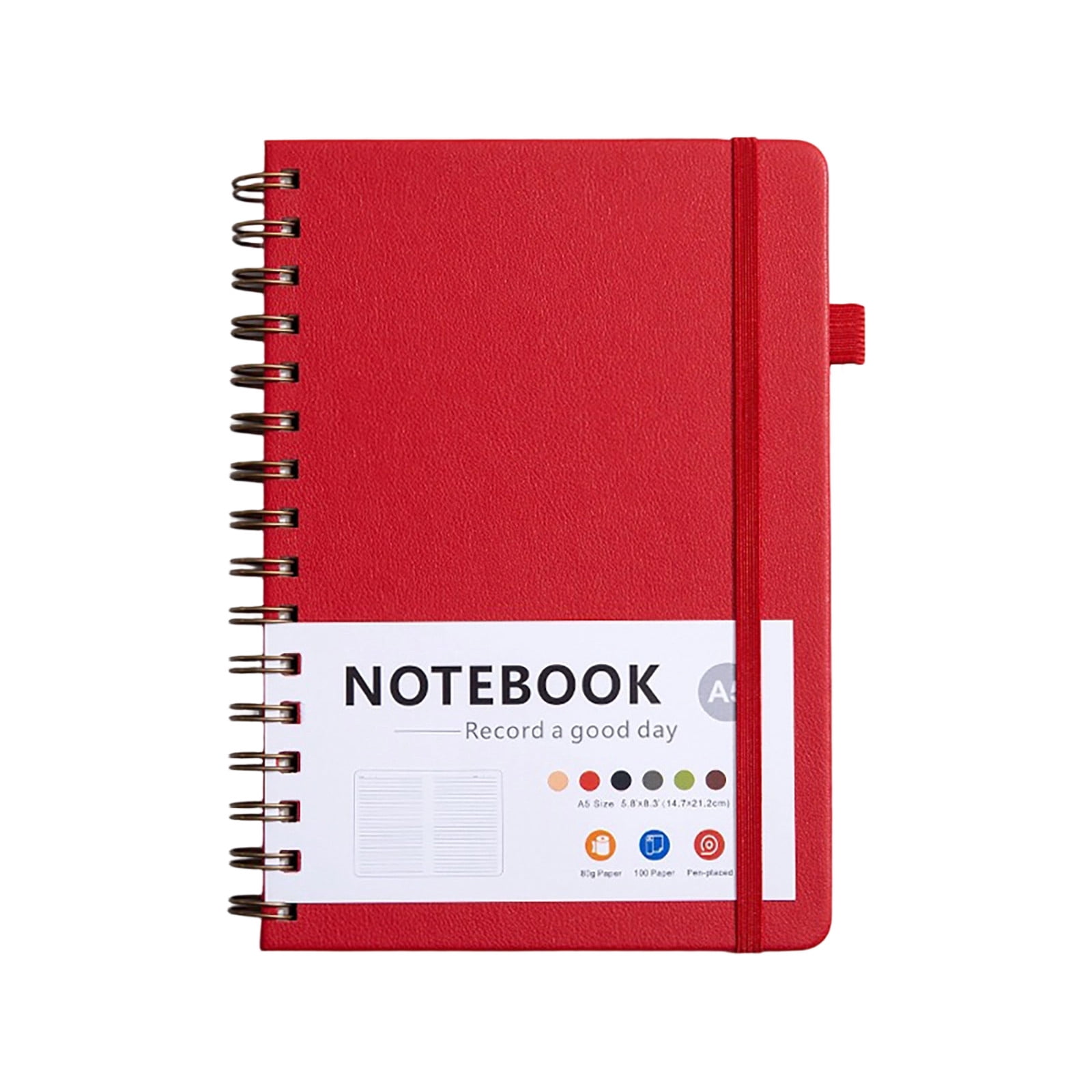 A5 Hardcover Lined Notebook with Elastic Closure and Pen Loop ...