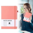 A5 Hardcover PU Leather Lined Journal Notebook With Elastic Strap, 200 ...