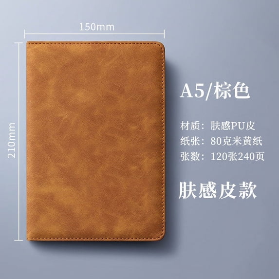A5 Leather Laptop Business Notebook, 240 Thick Pages Hardcover Journal ...