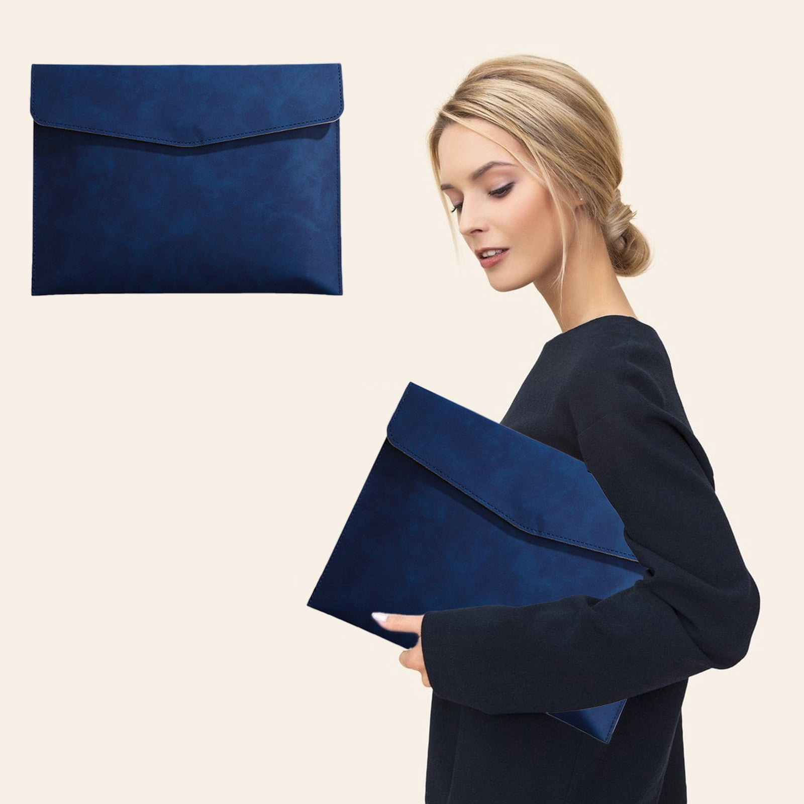 A5 Leather Look Portfolio Folder with Magnetic Closure, Holds 100 ...