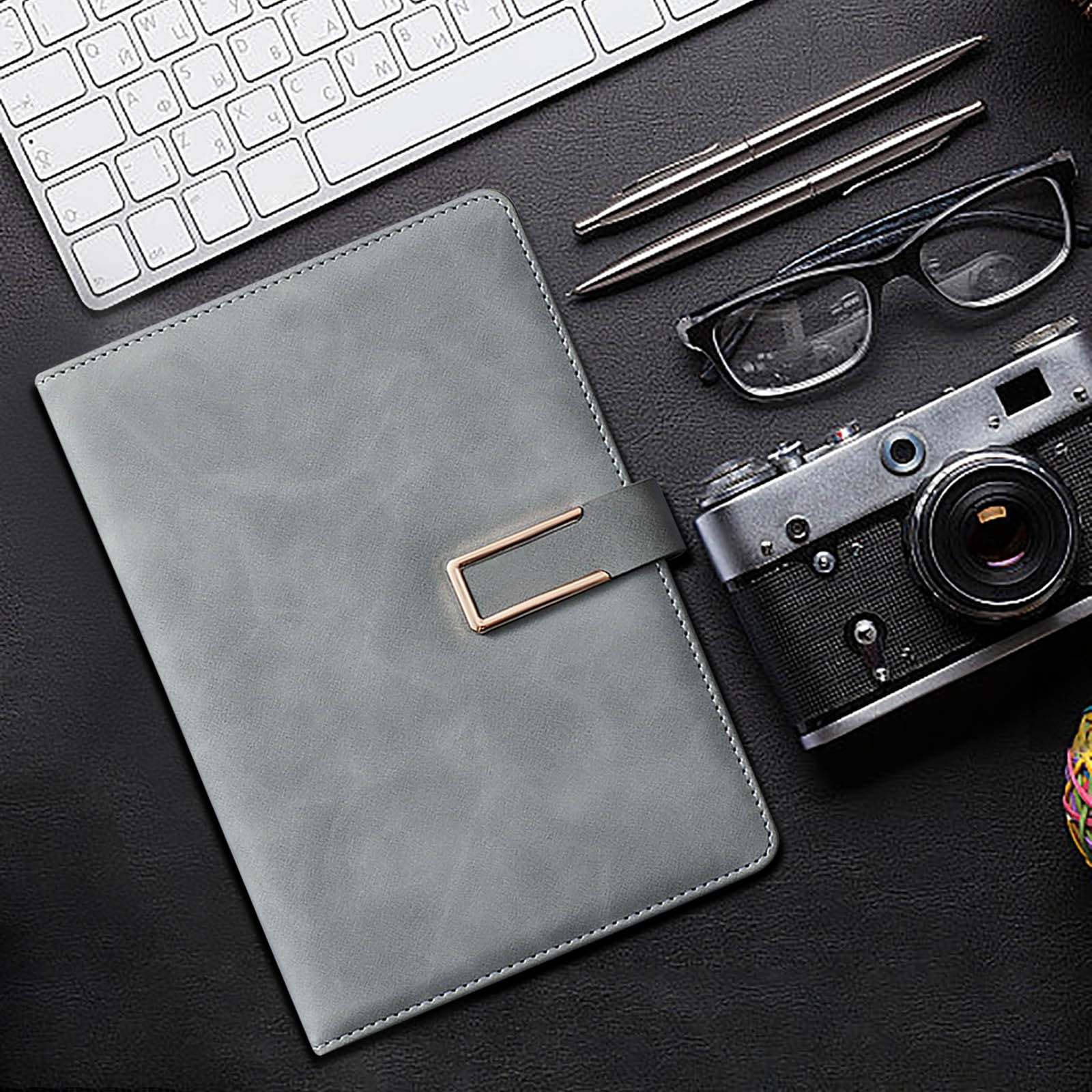 A5 Leather Notebook - 200 Pages 80GSM Thick Paper, Hardcover Business ...