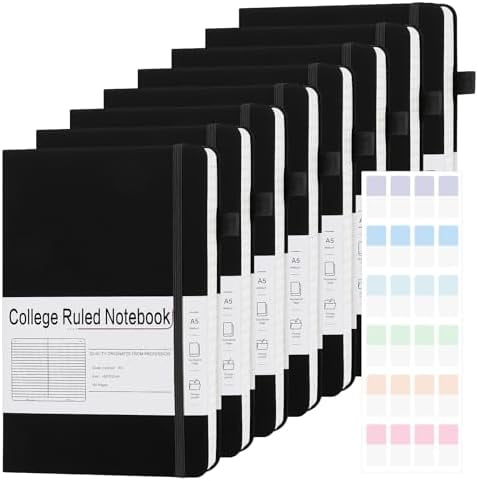 A5 Lined Journal Notebooks for Work, 192 Pages, Medium 5.7 x 8.3inch ...