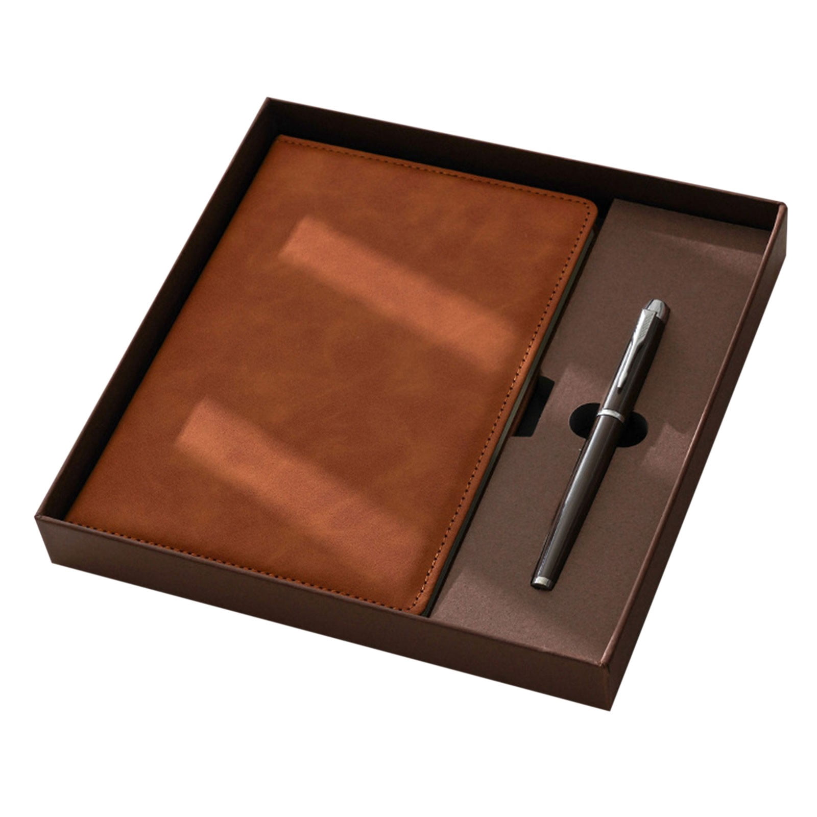 A5 Lined Leather Journal Notebook,Hardcover Journal Set with Pen and ...