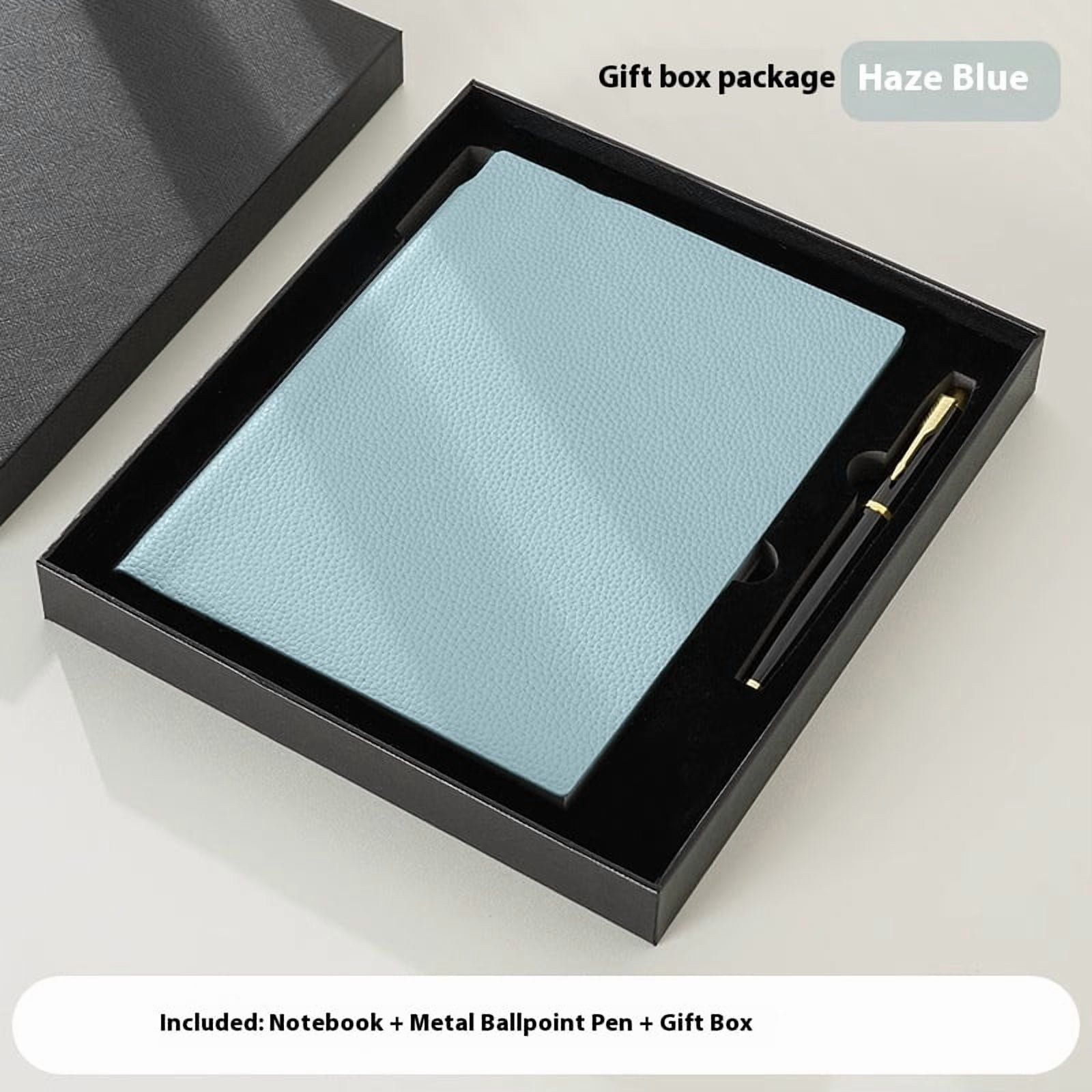 A5 Luxury Leather Journal and Pen Set, Gift Boxed (Misty Blue ...