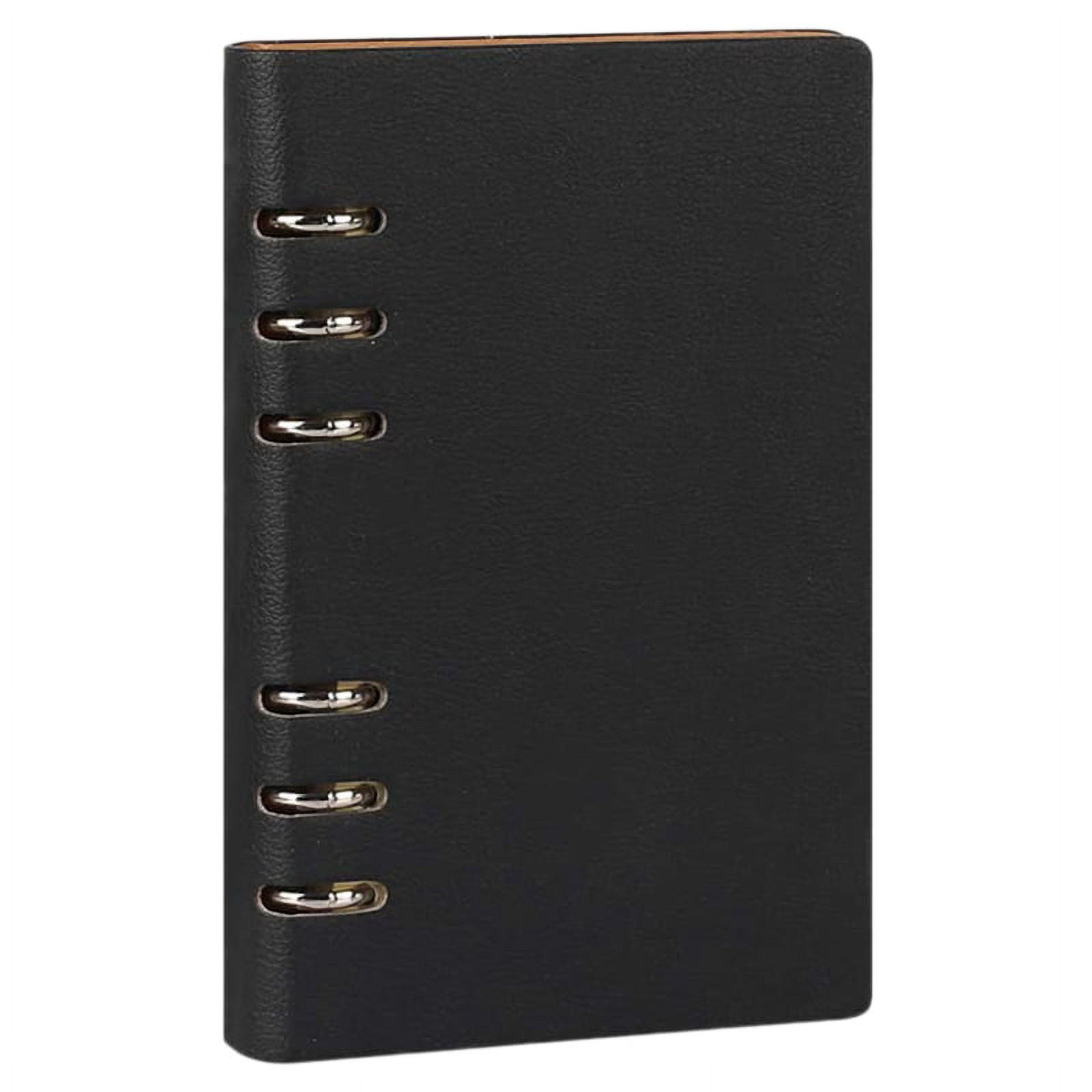 A5 Notebook 6 Holes PU Leather Cover Notebook Loose Pocket Leather ...