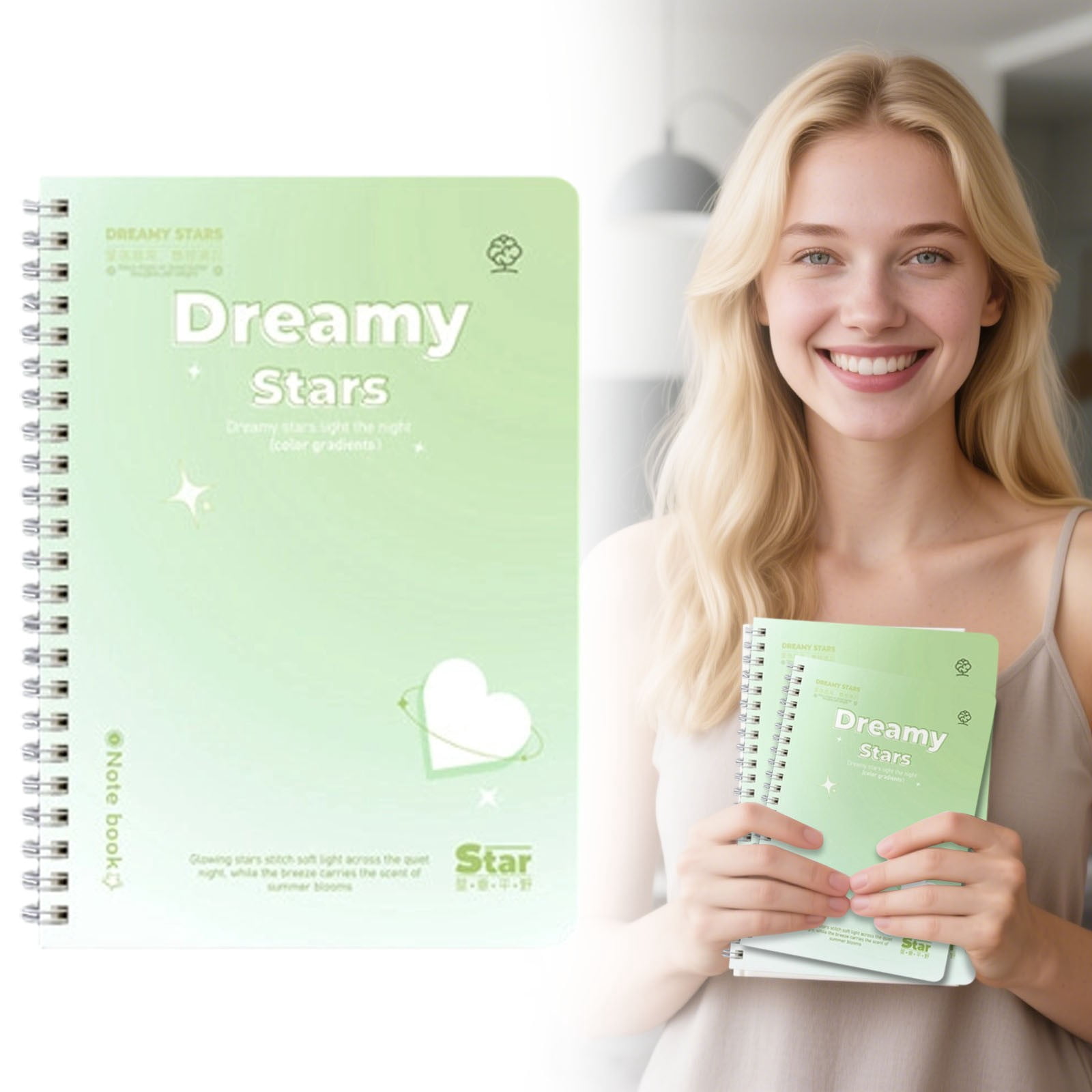A5 Notebook, Thickened Sewed Notebook, 60 Sheets 120 Pages Star Fantasy ...