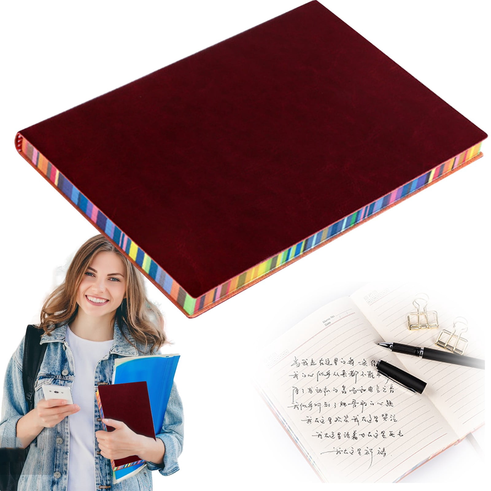 A5 PU Leather Notebook Lined Journal Multi Color Options for Office ...