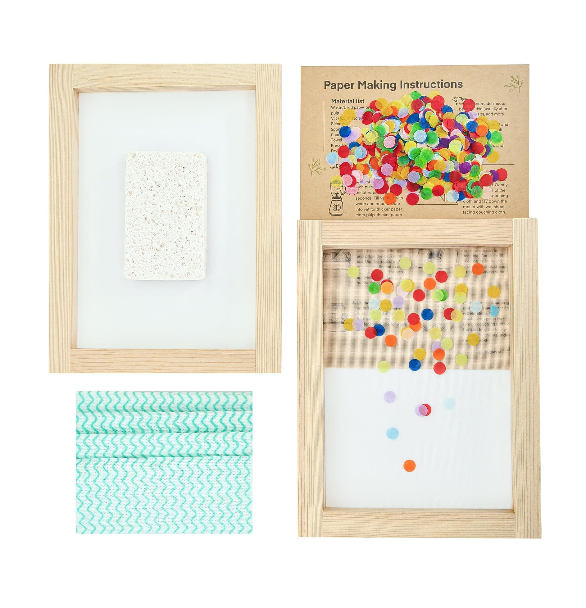 A5 Papermaking Paper Making YPF5 Screen Kit with Pine Wood Mould and ...