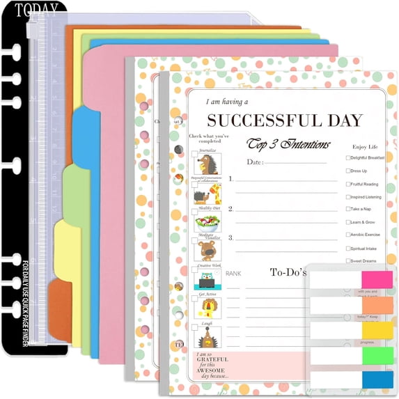 A5 Planner Inserts Daily Planner Refills, 90 Sheet 180 Page 6-Hole ...
