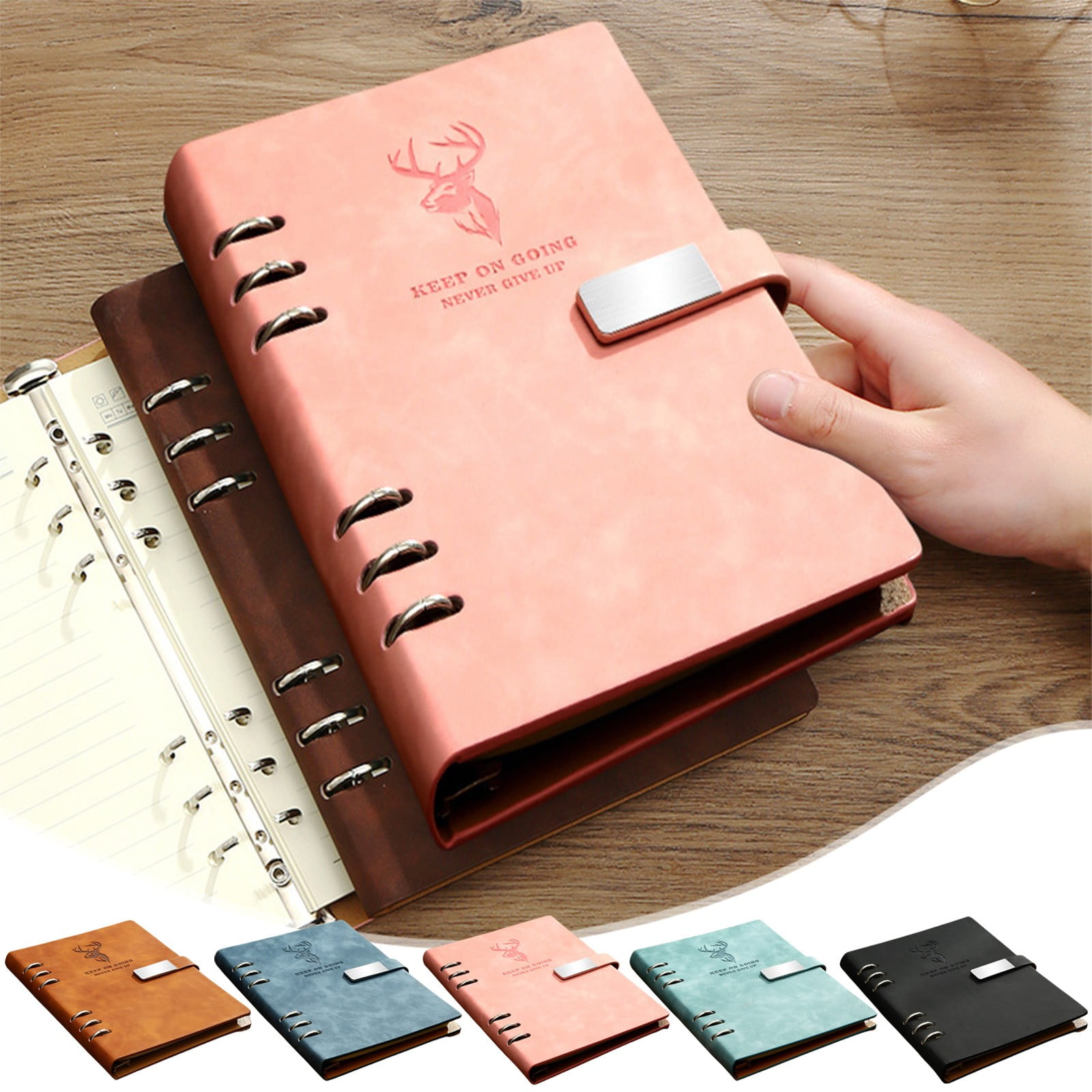 A5 Refillable Binder Notebook Detachable Metal Rings 200 Page Capacity ...