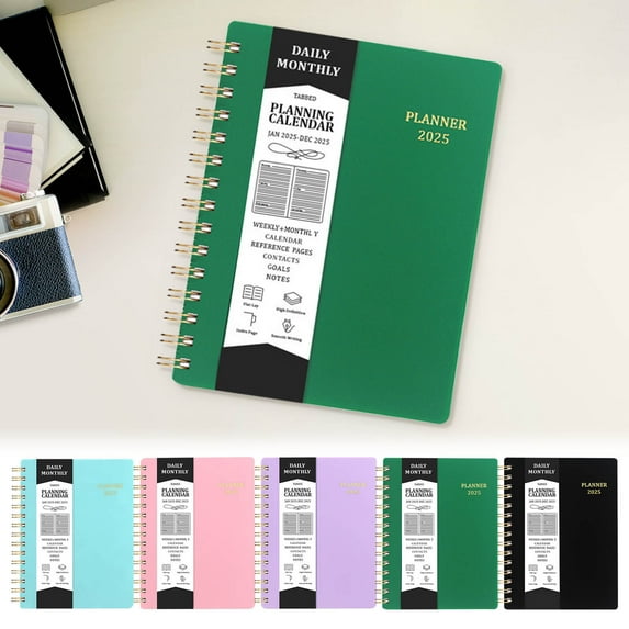 A5 Ring Binder Notebook with Hard Cover, Monthly Planner Agenda ...