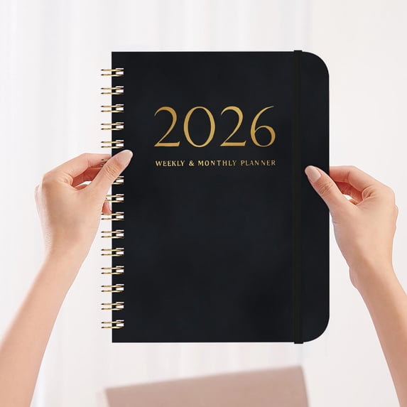 A5 Schedule Book Plan Notebook, Spiral Coil Journal with Leather Strap ...
