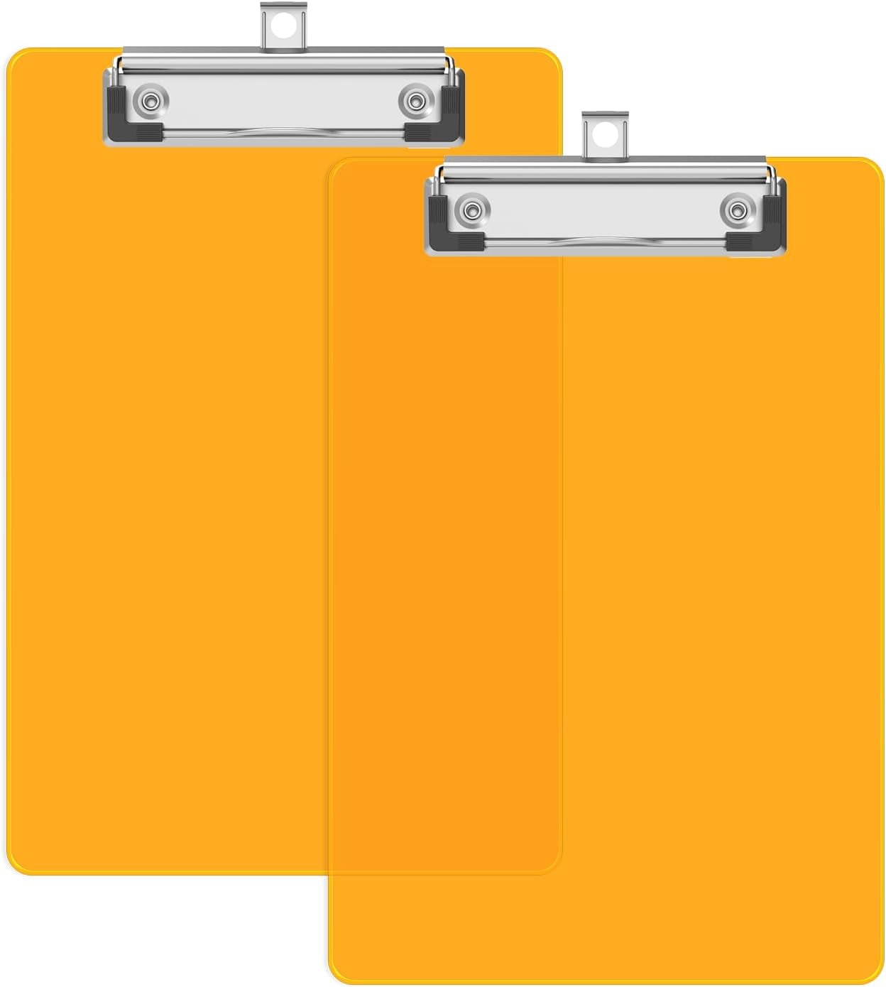 A5 Small Clipboard 2 Pack, 6 x 9 Plastic Mini Clear Colored Clip Boards ...