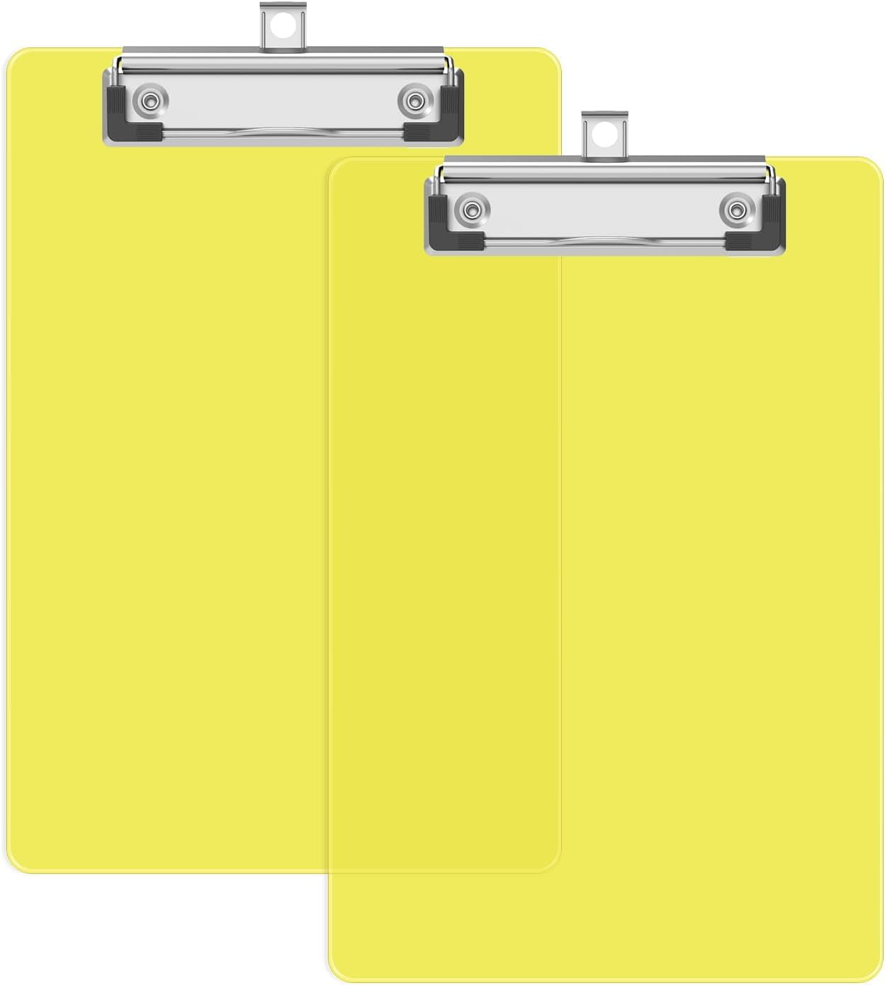 A5 Small Clipboard 2 Pack, 6 x 9 Plastic Mini Clear Colored Clip Boards ...