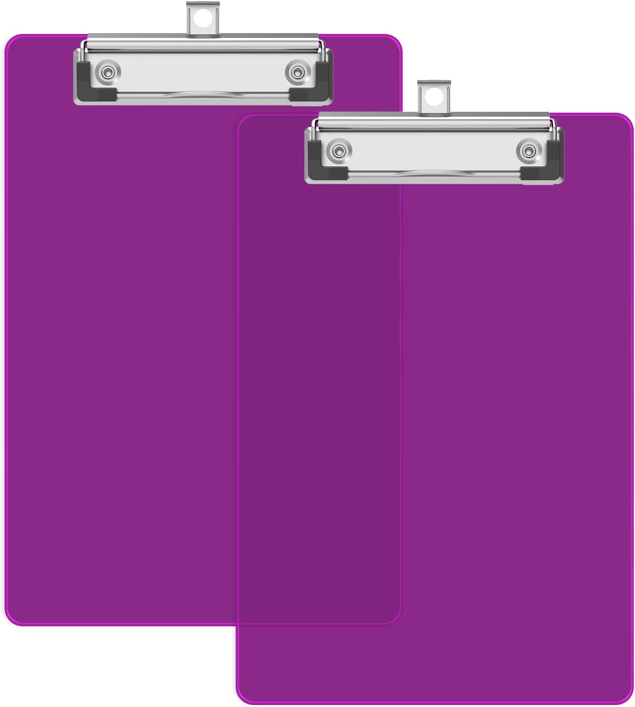 A5 Small Clipboard 2 Pack, 6 x 9 Plastic Mini Clear Colored Clip Boards ...