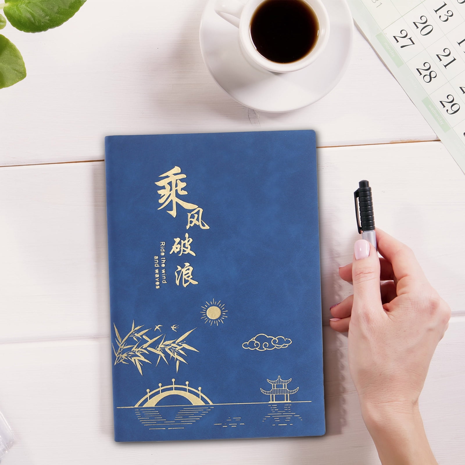 A5 Soft Leather Notebook | 192 Lined Pages | Business Office Meeting ...