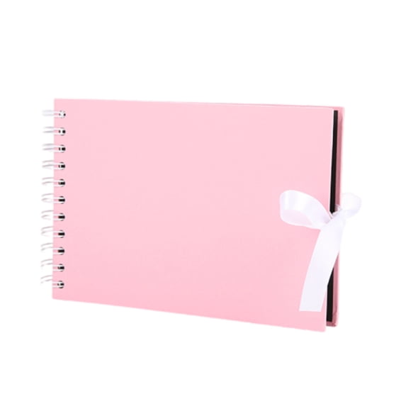 A5 Spiral Bound DIY Scrapbook Album with Black Cardstock Pages, Twin ...