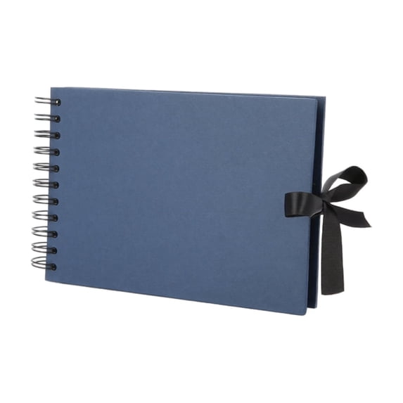 A5 Spiral Bound DIY Scrapbook Album with Black Cardstock Pages, Twin ...