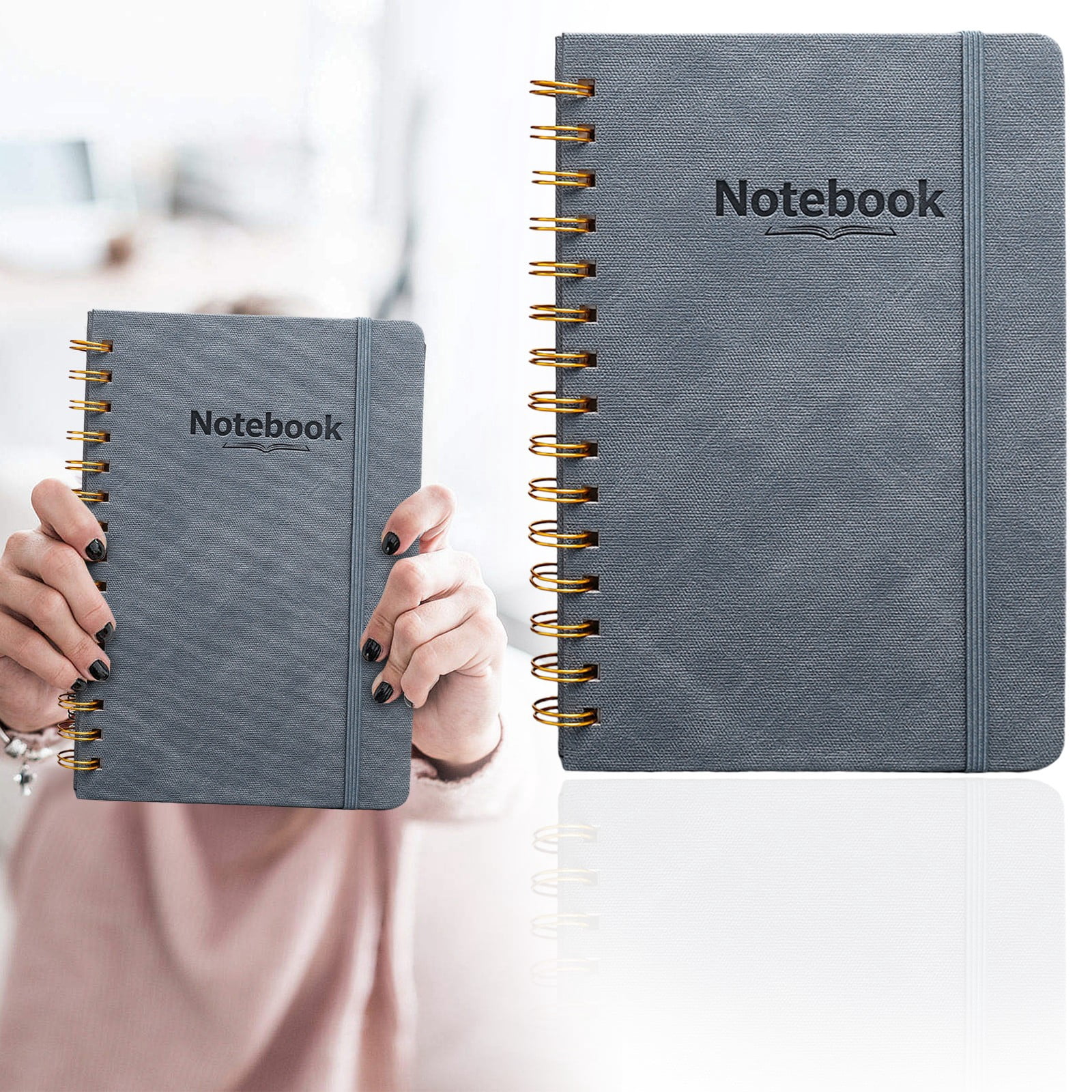 A5 Spiral Journal Notebook Hardcover Leather 140 Pages 5.71x8.27 In ...