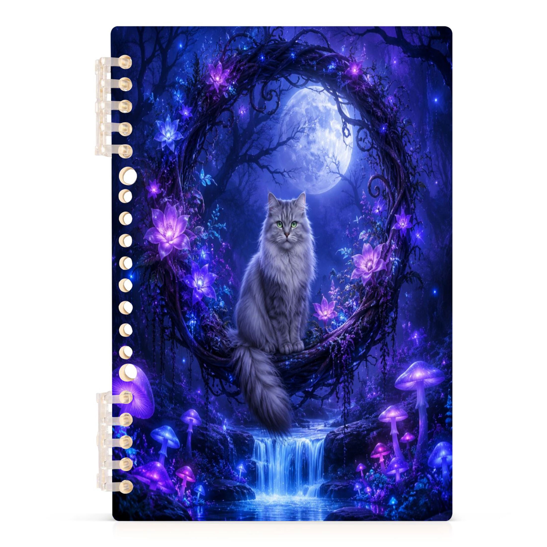 A5 Spiral Notebook 60 Sheets 80gsm Paper Ruled Journal Grey Cat in A ...