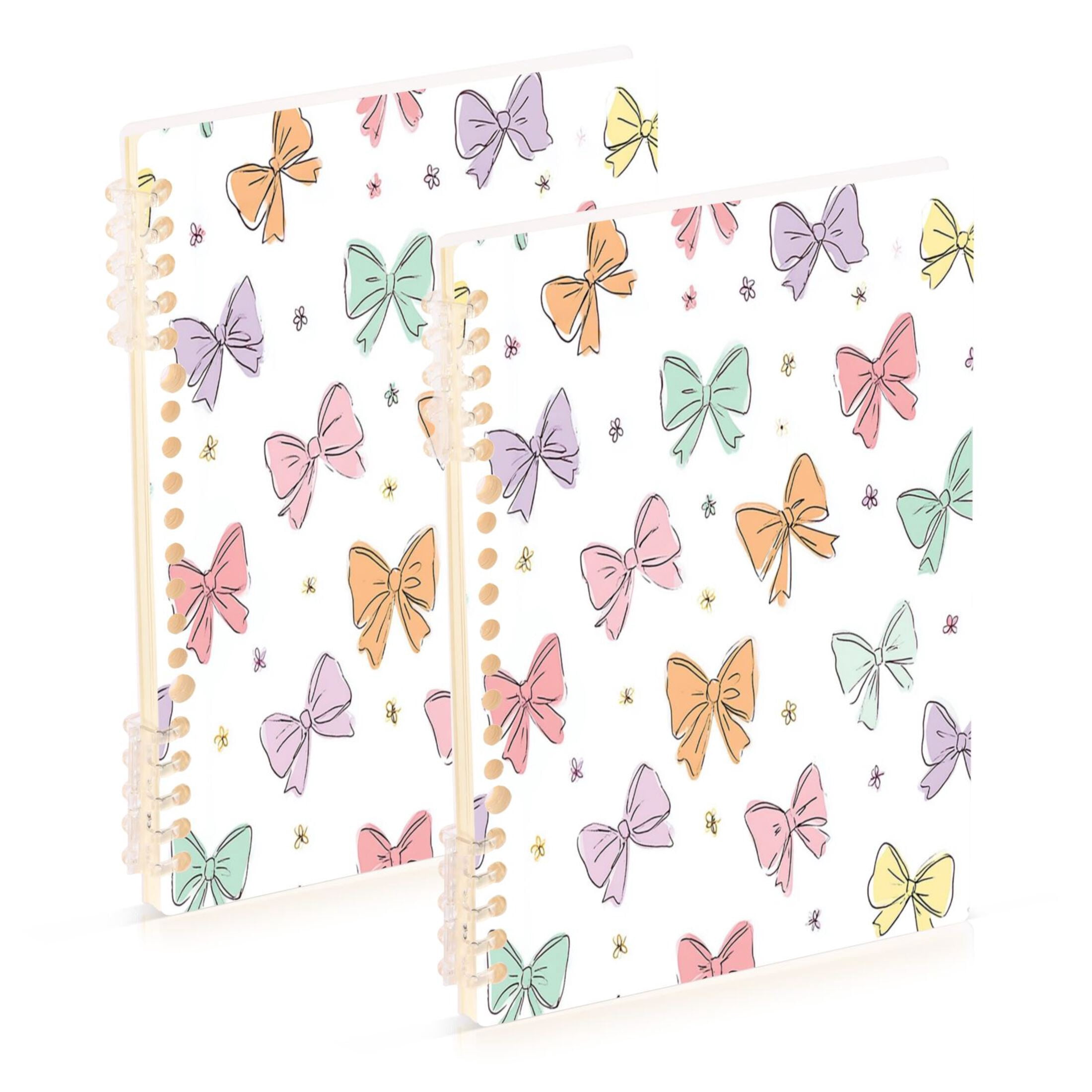A5 Spiral Notebook 60 Sheets 80gsm Paper Ruled Journal Hand Drawn Bows ...
