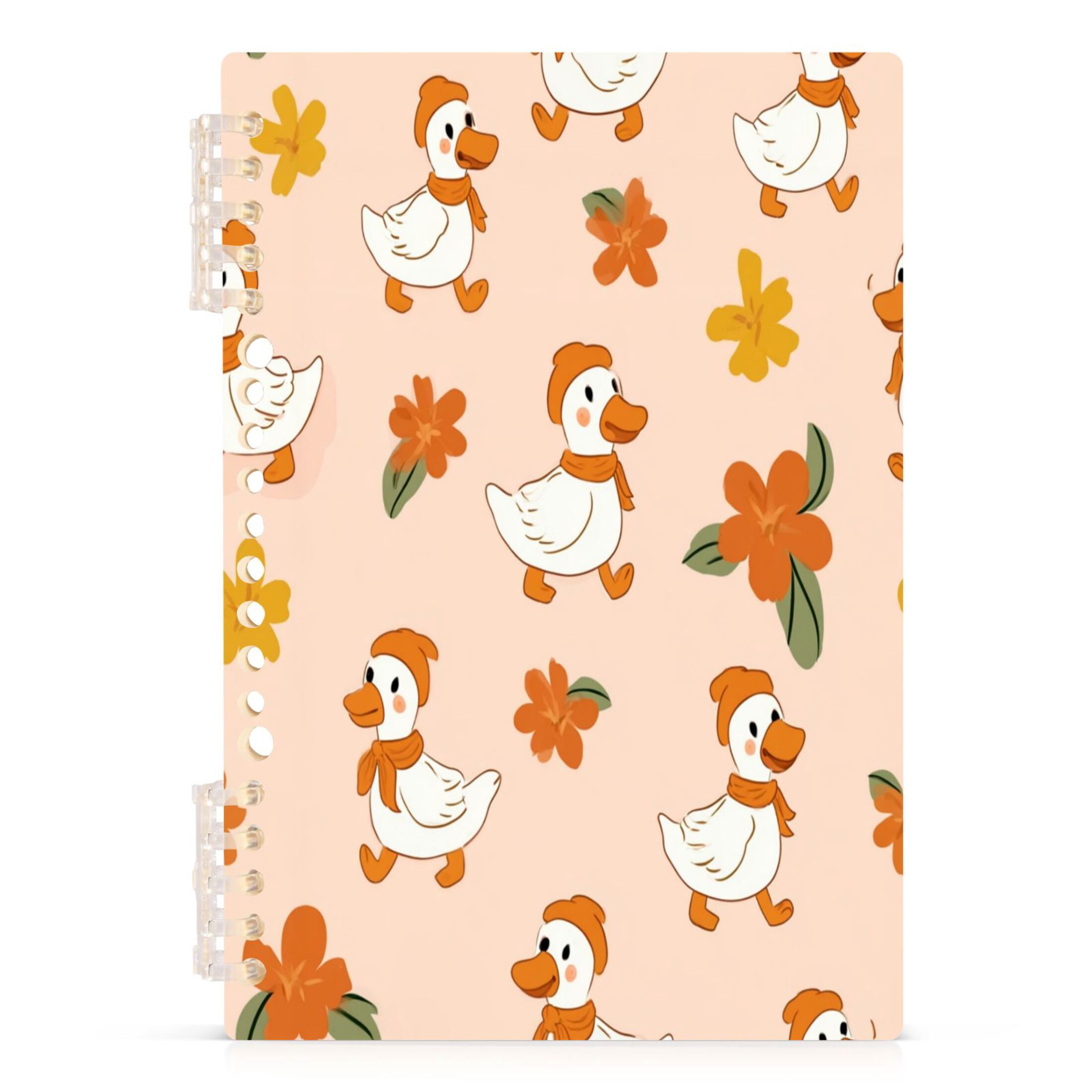 A5 Spiral Notebook 60 Sheets 80gsm Paper Ruled Journal Orange Duck ...