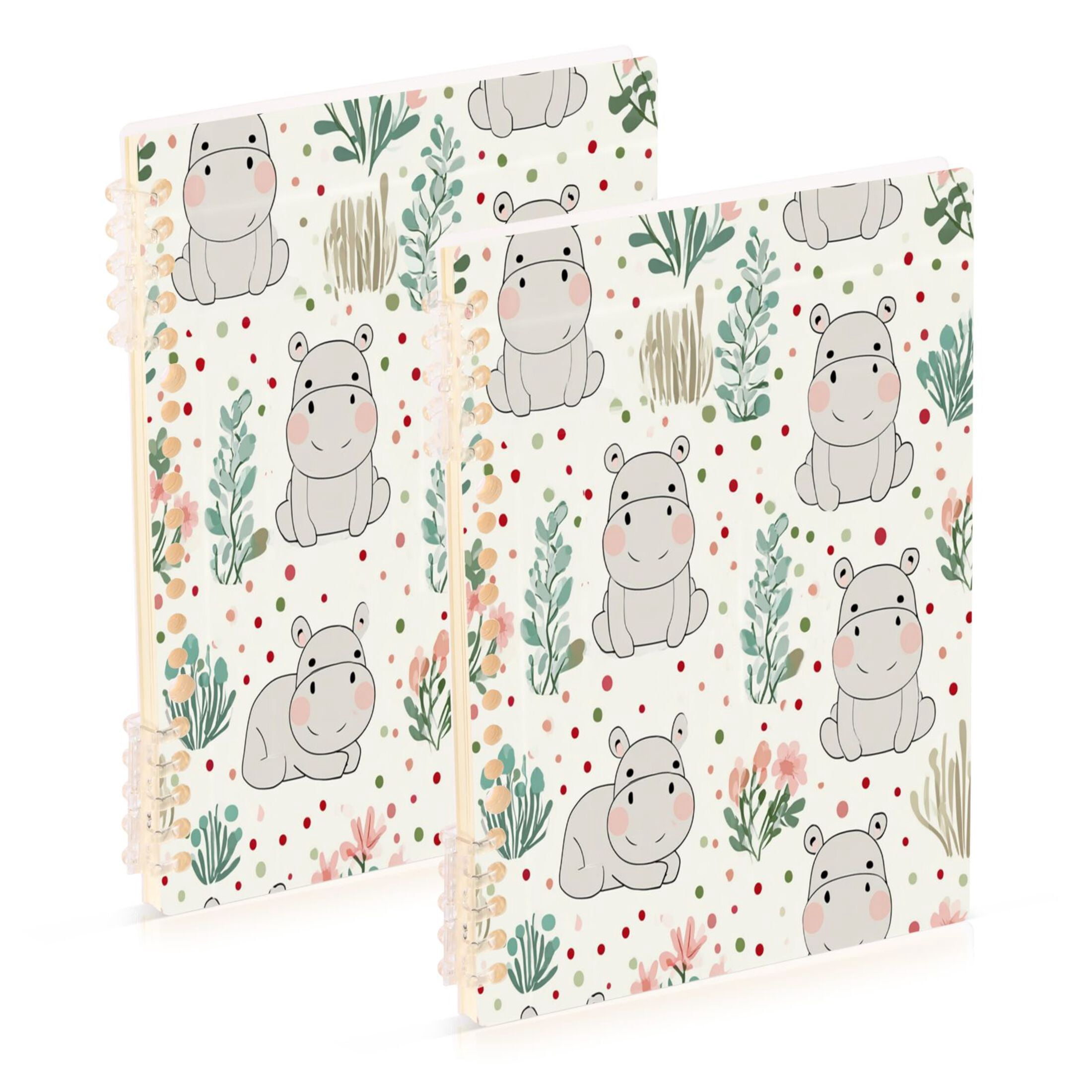 A5 Spiral Notebook 60 Sheets 80gsm Paper Ruled Journal Resting Hippo ...