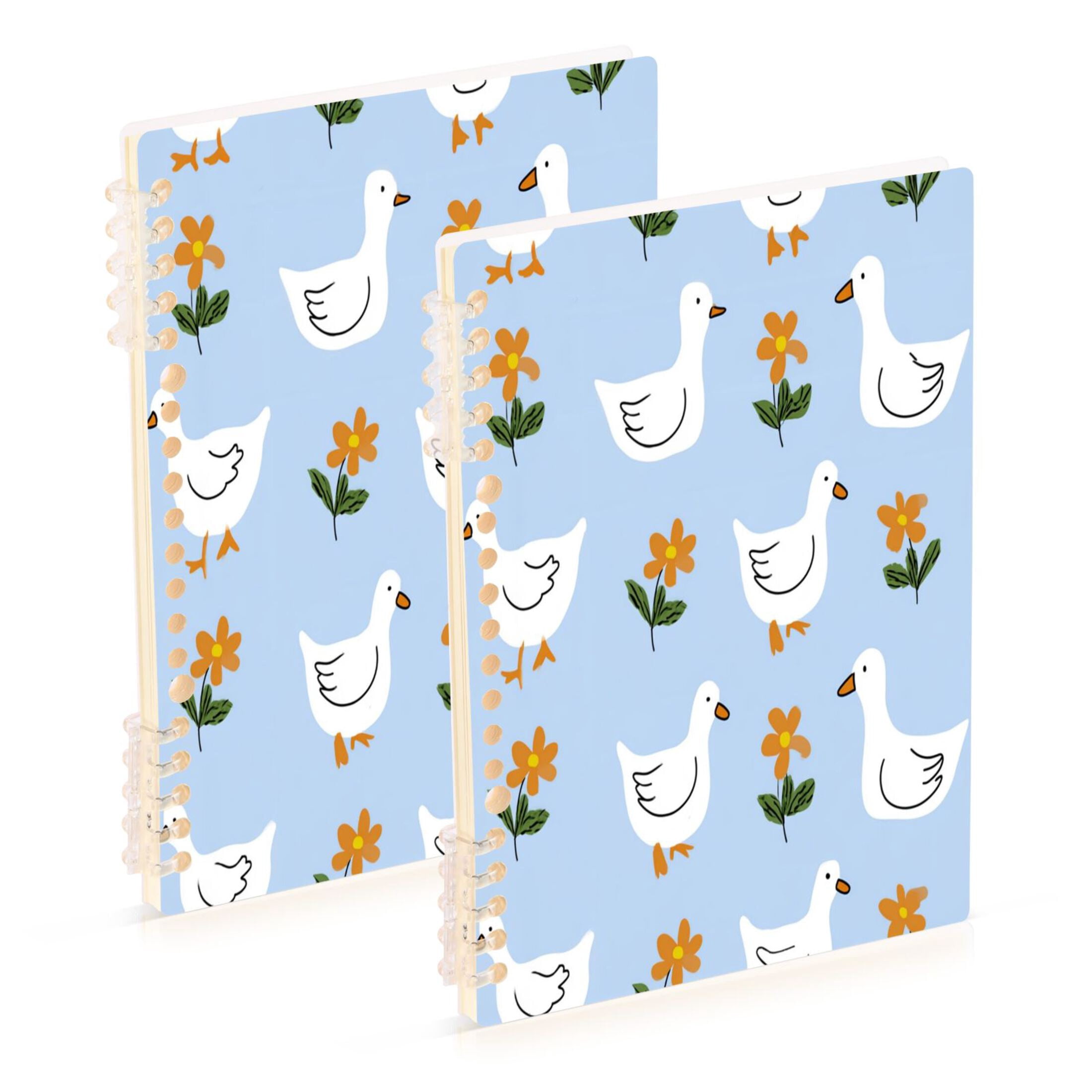 A5 Spiral Notebook 60 Sheets 80gsm Paper Ruled Journal White Duck and ...