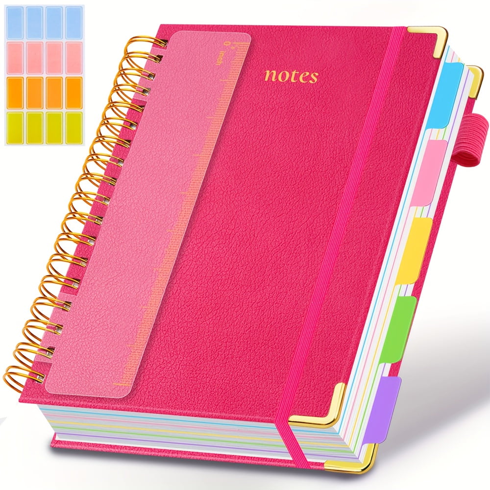 A5 Spiral Notebook with Ruler - 300-Page Hardcover Journal,100GSM Thick ...