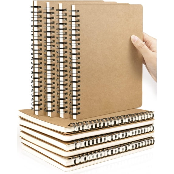 A5 Spiral Notebooks Blank Journal 10-Pack, Softcover Unlined Sketch Pad ...