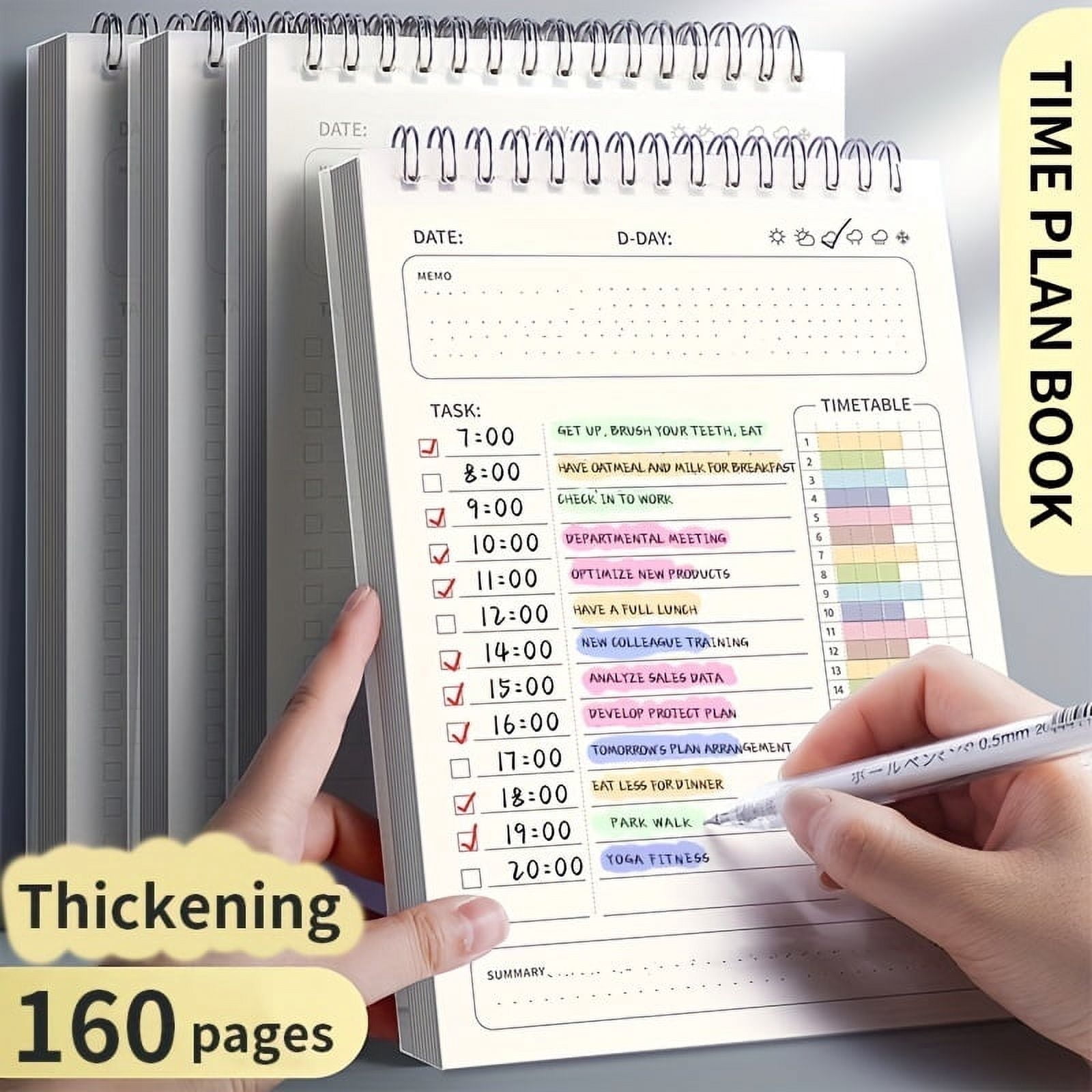 A5 Spiral Plan Agenda, Notebook with Schedule, Daily Checklist Plan ...