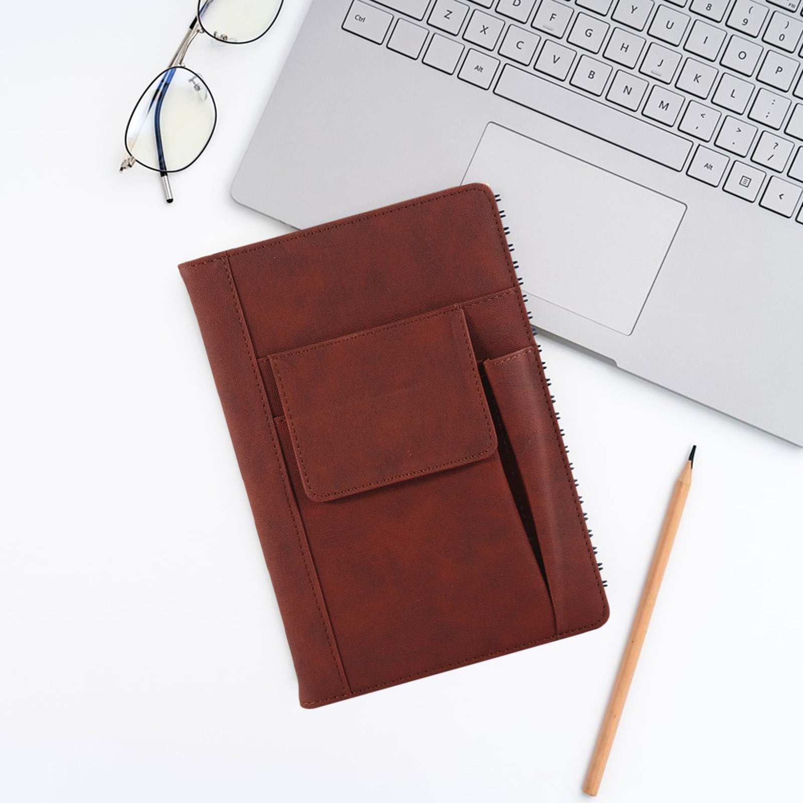 A5 Thick Notebook | Heavy-Duty Note Pad | Faux Leather Cover with ...