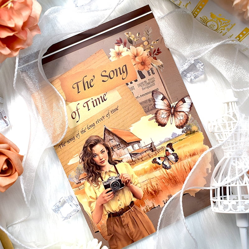 A5 Vintage Scrapbook Sticker Book White Cover 20 Unique Junk Journal ...