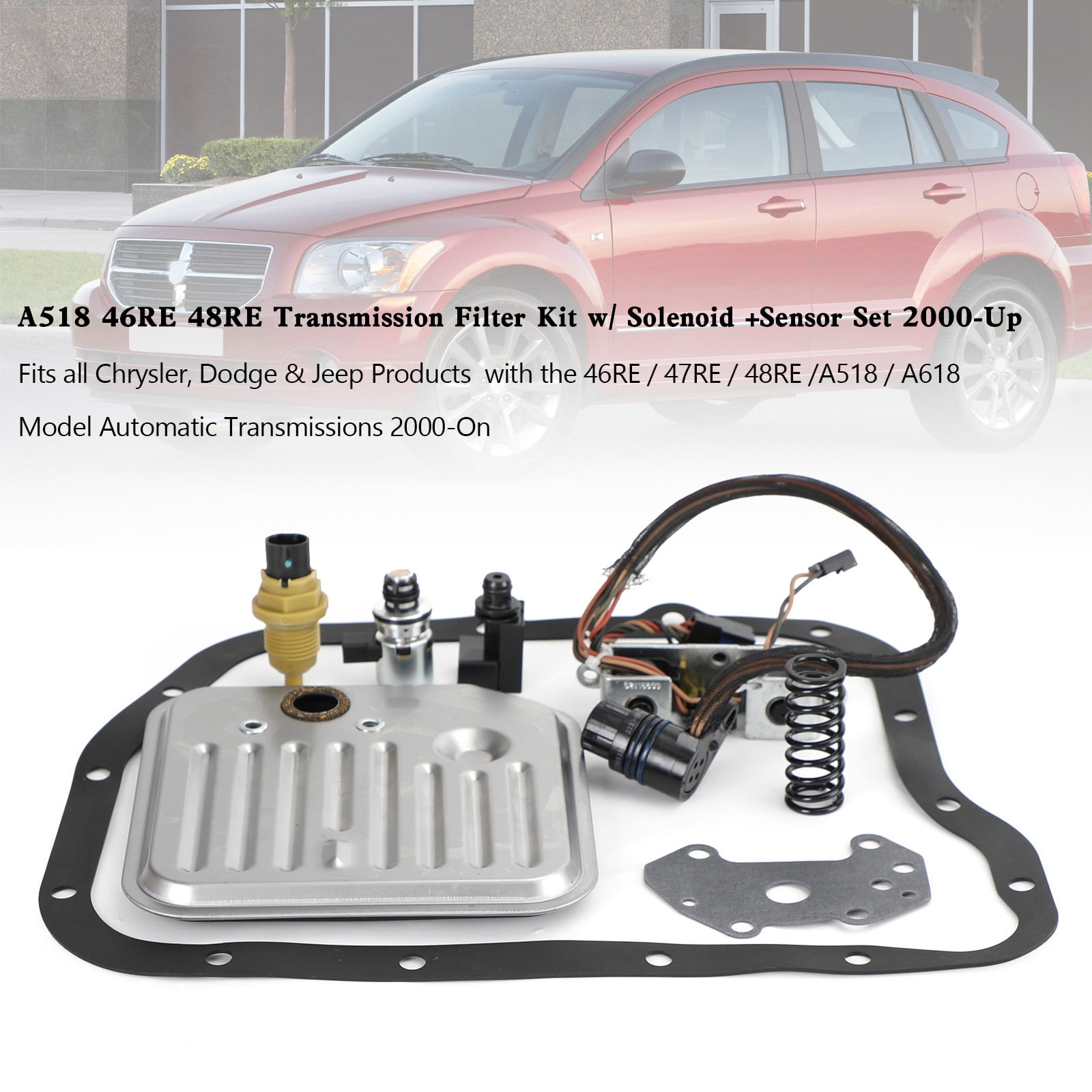 A518 46RE 48RE Transmission Filter Kit for w/ Solenoid +Sensor Set 2000 ...