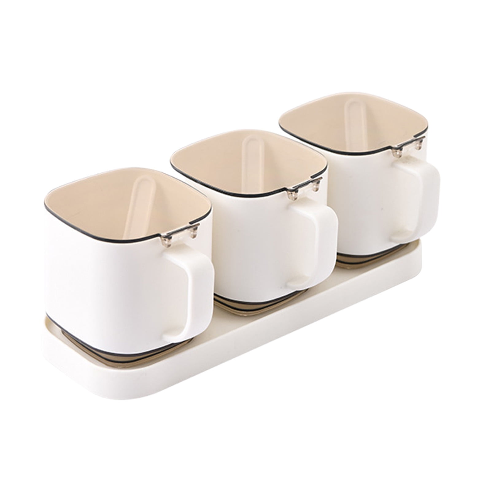A6 3-Jar Vertical Lid Spice Organizer Set Kitchen Countertop Storage ...