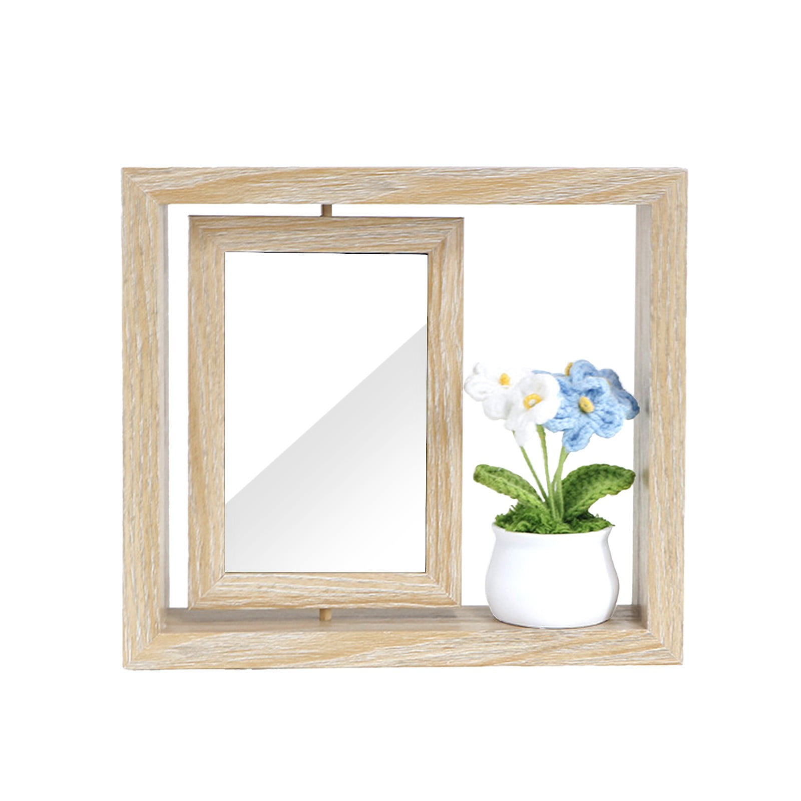 A6 360° Rotating Wooden Photo Frame 6 Inch Picture Display Easy Photo ...