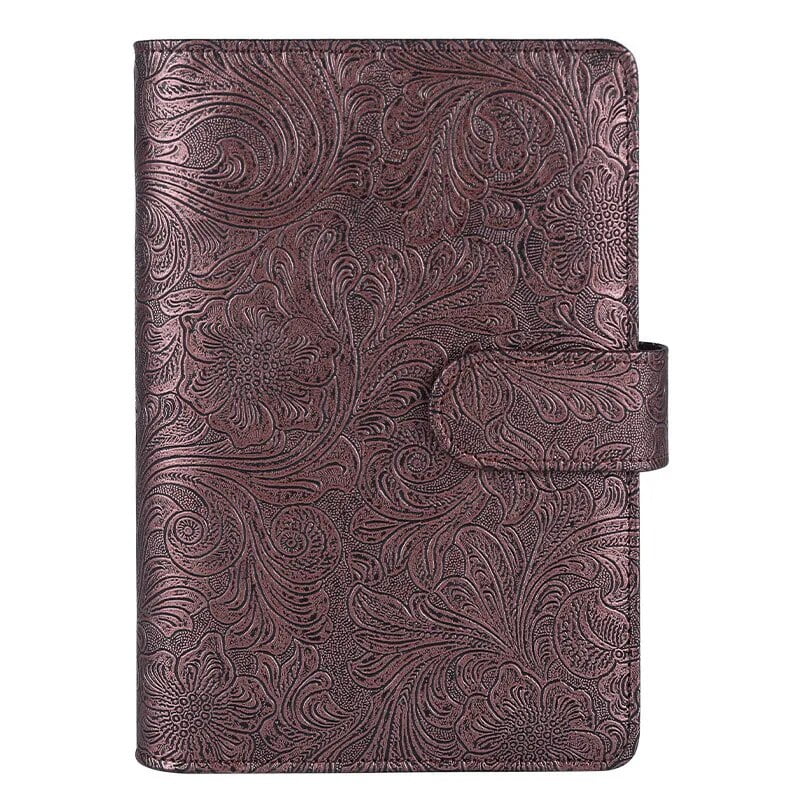 A6/A5 Vintage Embossed PU Leather DIY Binder Notebook Cover Diary ...