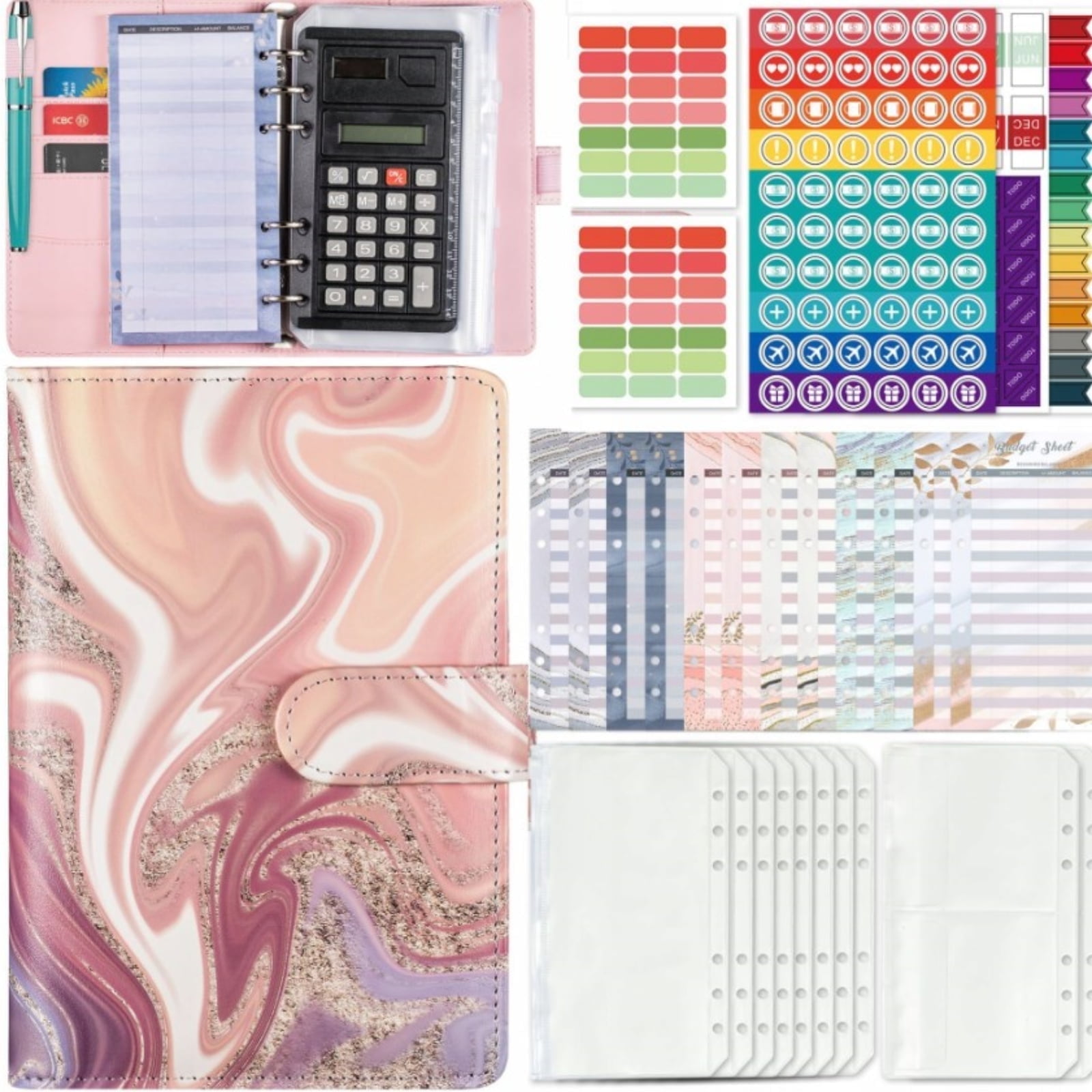 A6 Budget Binder with Calculator Financial Planner Notebook, Expense ...