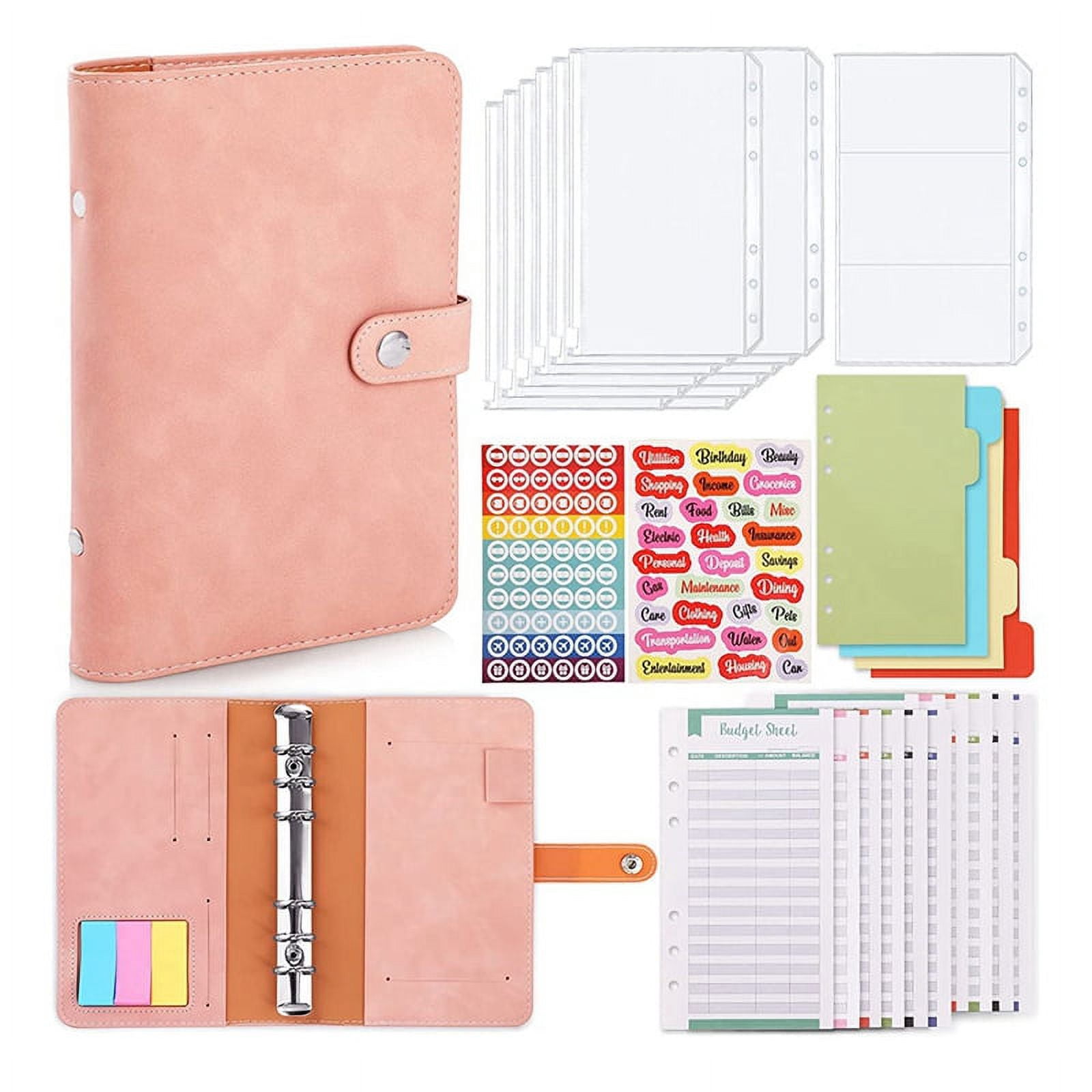 A6 Binder Budget Notebook,32Pc A6 Budget Planner with Clear Plastic ...