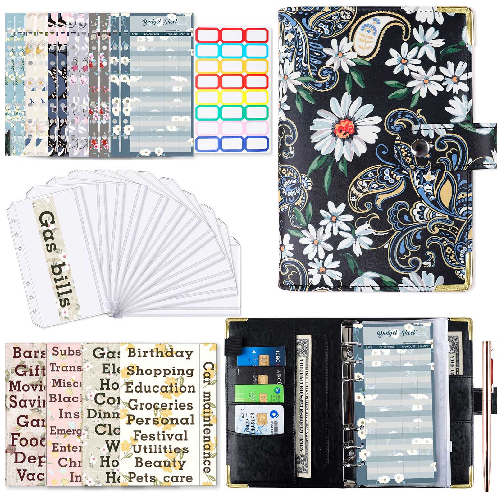 A6 Budget Binder Budget Planner Mone y Organiser With Zipper Bag ...