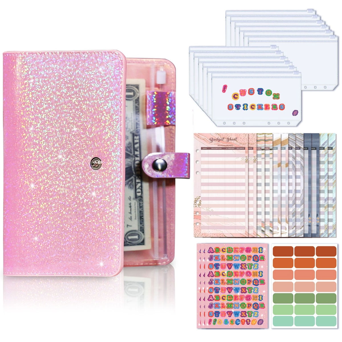 A6 Budget Binder With Zipper Envelopes, Financial Planner Cash ...