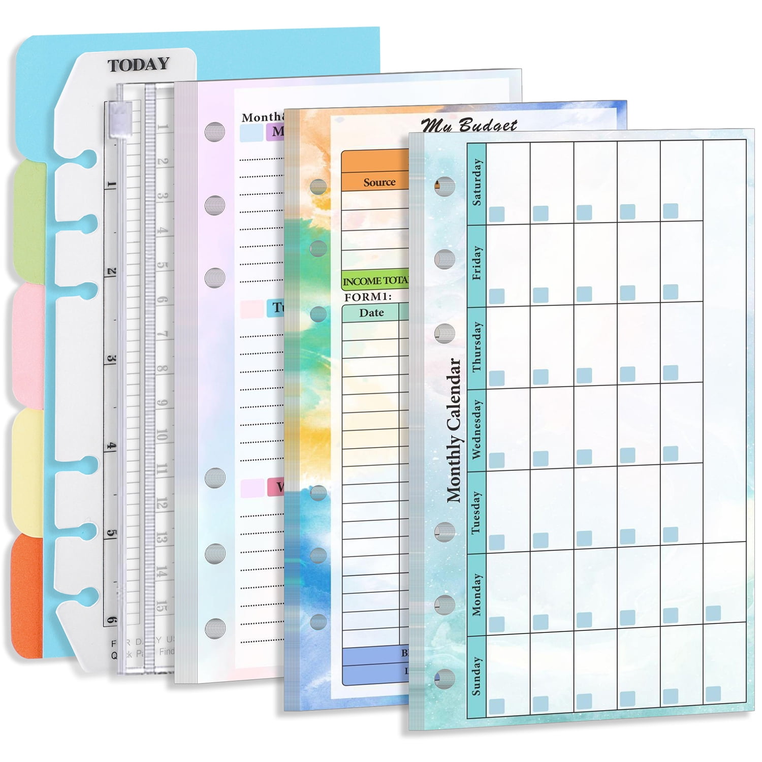 A6 Budget Planner Refill Set, Prefdo 82 Sheets Weekly Planner Monthly ...