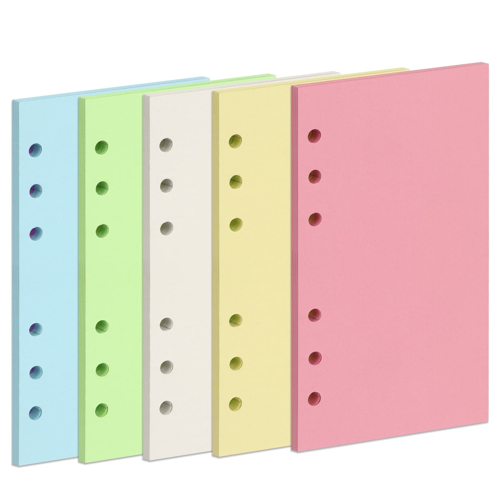 A6 Colorful Refill Paper, [5 Colors] Toplive 100GSM Thick Refillable ...