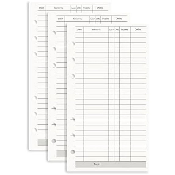 A6 Finance Plan Refill Paper 3 Pack Binder Inserts 6-Hole Punched ...