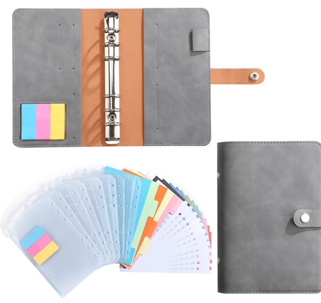 A6 Leather Binder Notebook;Wear-Resistant PU Leather Planner;PEVA ...