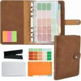 A6 Leather Binder Refillable Notebook Spiral Diary Notepads 6 Ring ...