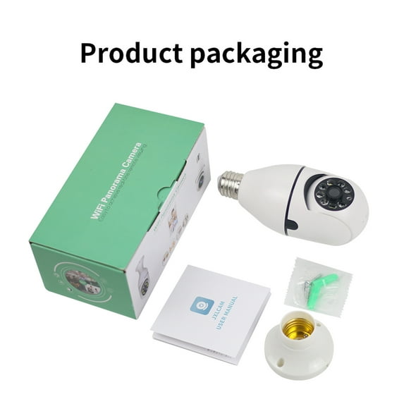 A6 Light Bulb Security Camera 355°Pan 90°Tilt Wifi Outdoor Indoor Light ...