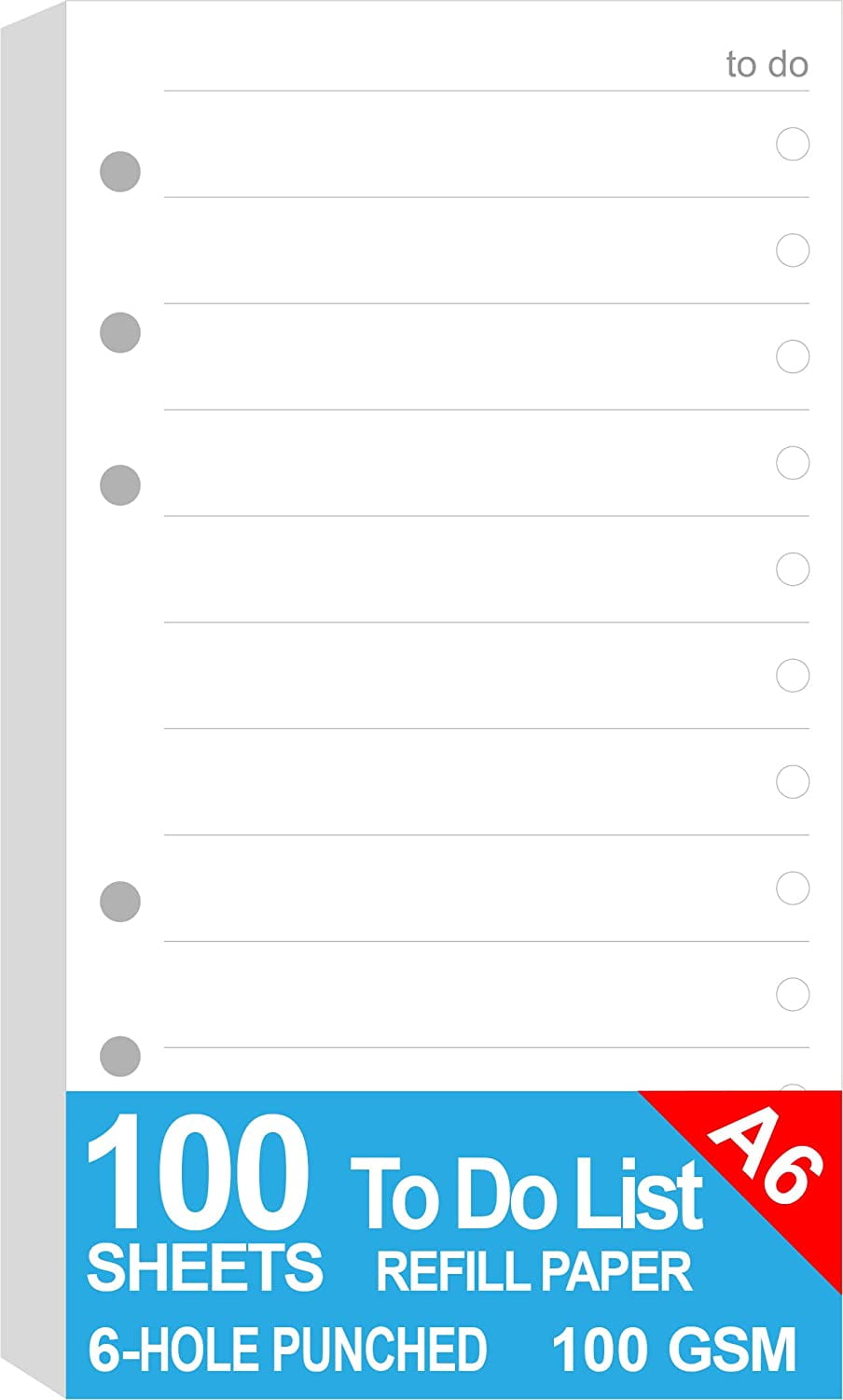 A6 To Do List Refills for Filofax Personal Size Planner/Binder, 6 Hole ...